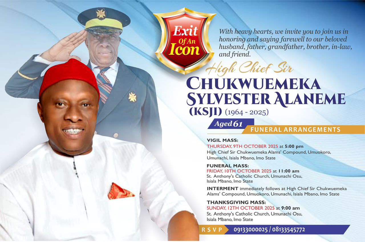 Alaneme for burial Oct 10 - Nigerian Horn Newspapers